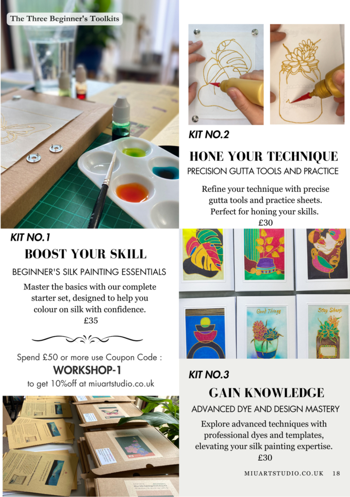 Beginner’s Silk Painting Workshop Kit No.3 – Artist-Recommended Colours ...